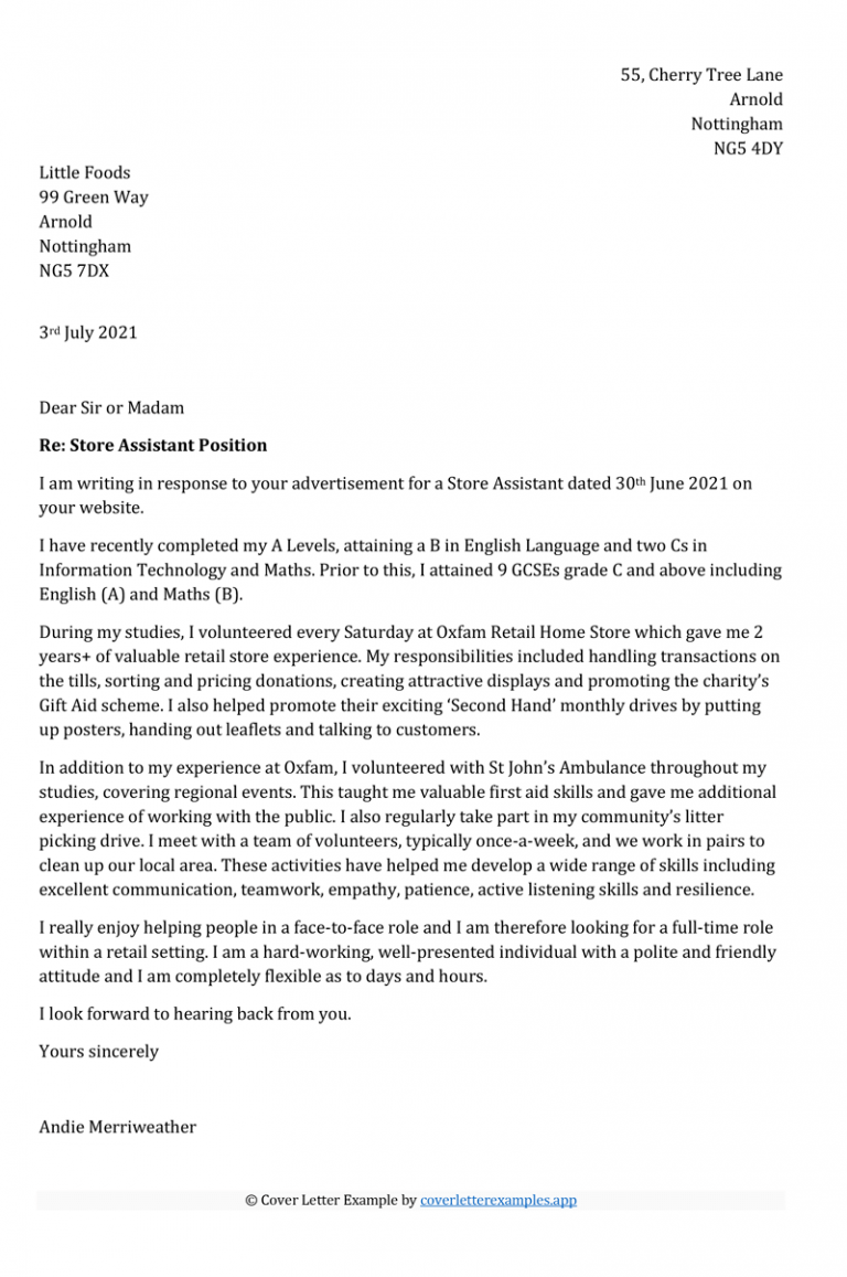 Store Assistant Cover Letter Example CoverLetterExamples app store-assistant-cover-letter-example-coverletterexamples-app